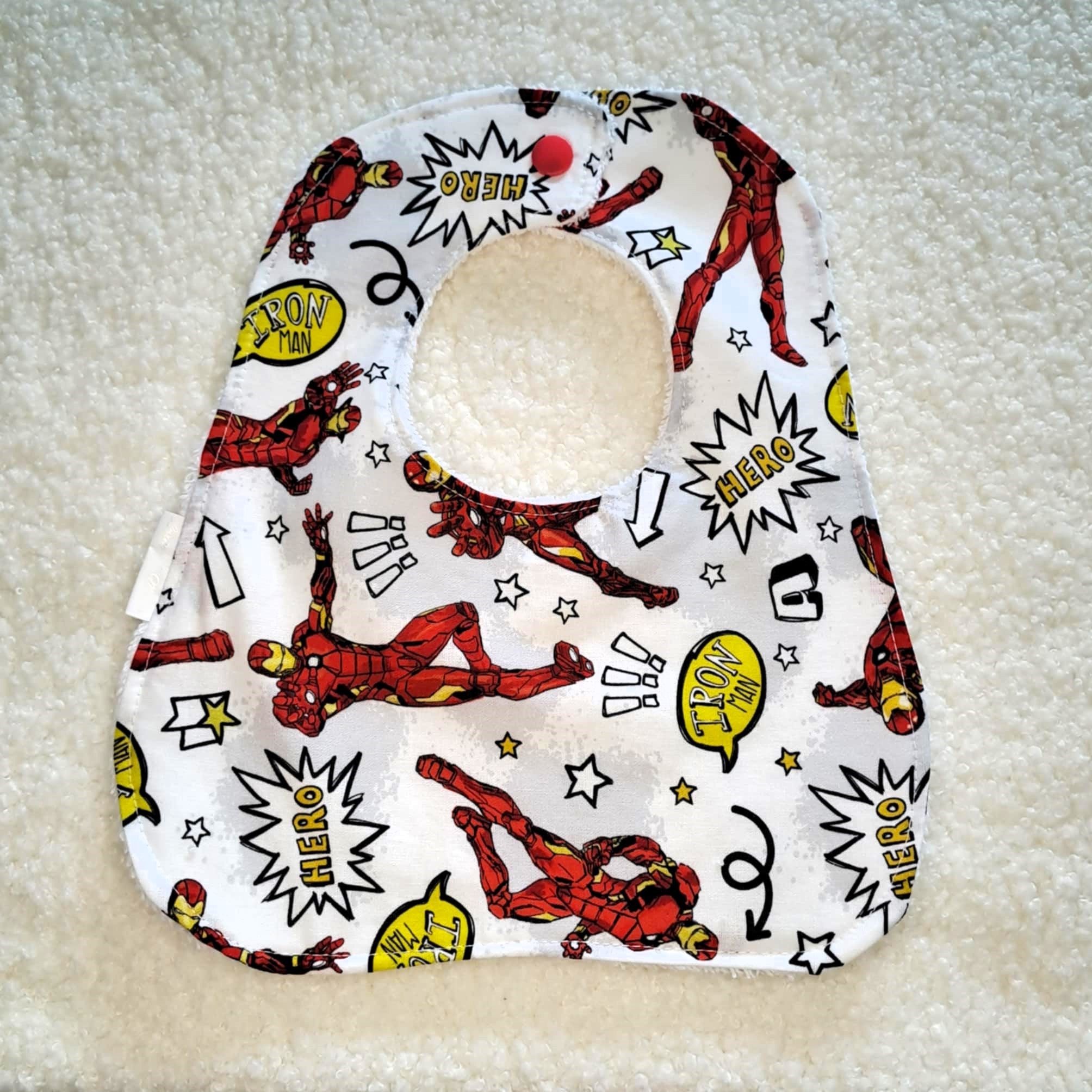Iron Man Round Bib – Loving Mother